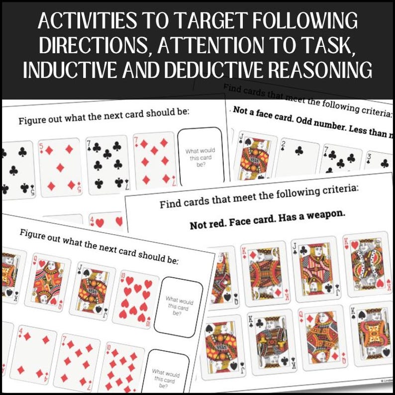 Using Playing Cards in Cognitive Therapy for Adults Speech Therapy - Etsy