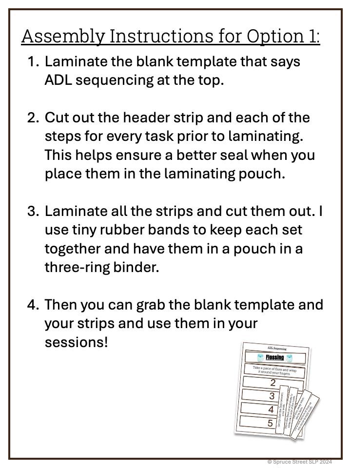 ADL Sequencing: Cleaning & Chores A Cognitive Activity for Adult Speech ...