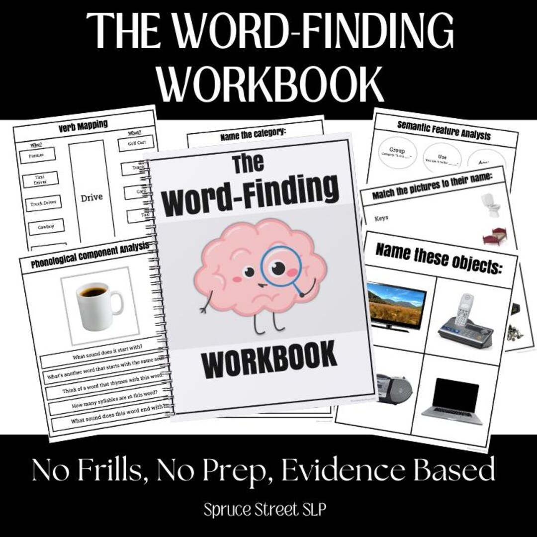 The Word-finding Workbook for Adult Speech Therapy - Etsy