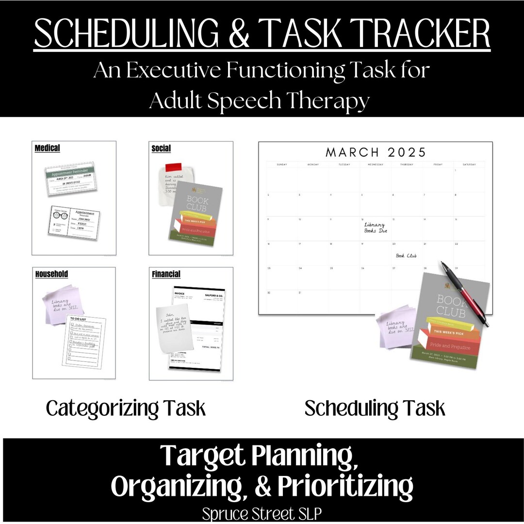 Schedule & Task Tracker: Executive Functioning Task for Adult Speech ...