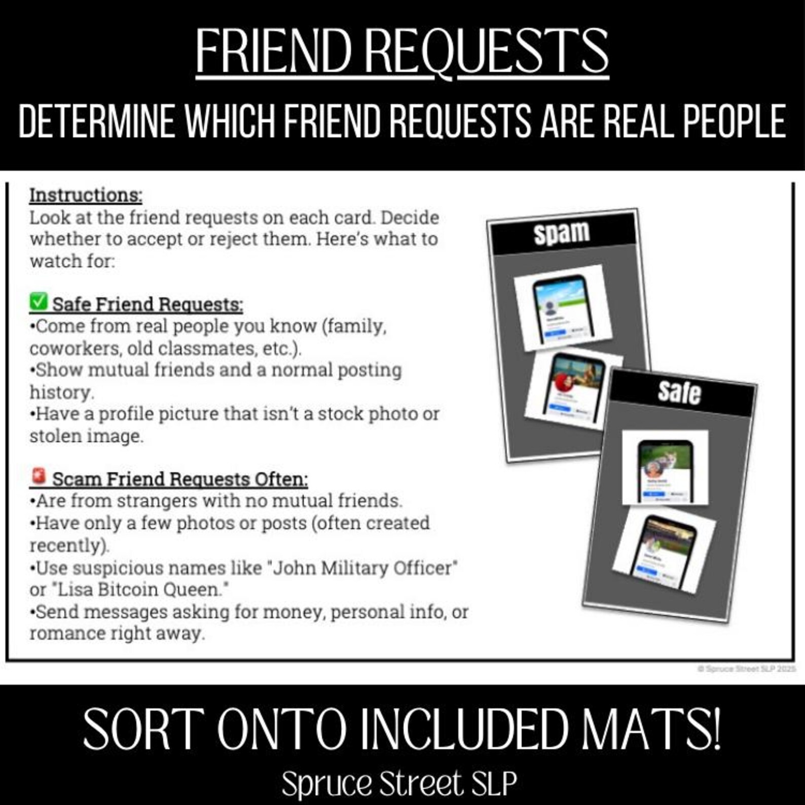 Spam Awareness Sorting Activities for Adult Speech Therapy | Cognition ...