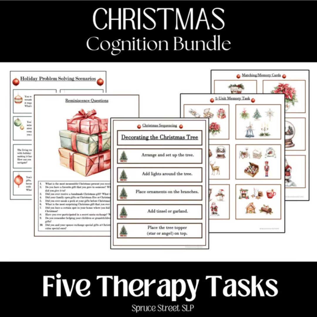 Christmas Bundle-aphasia, Dementia, Cognitive Rehab Adult - Etsy