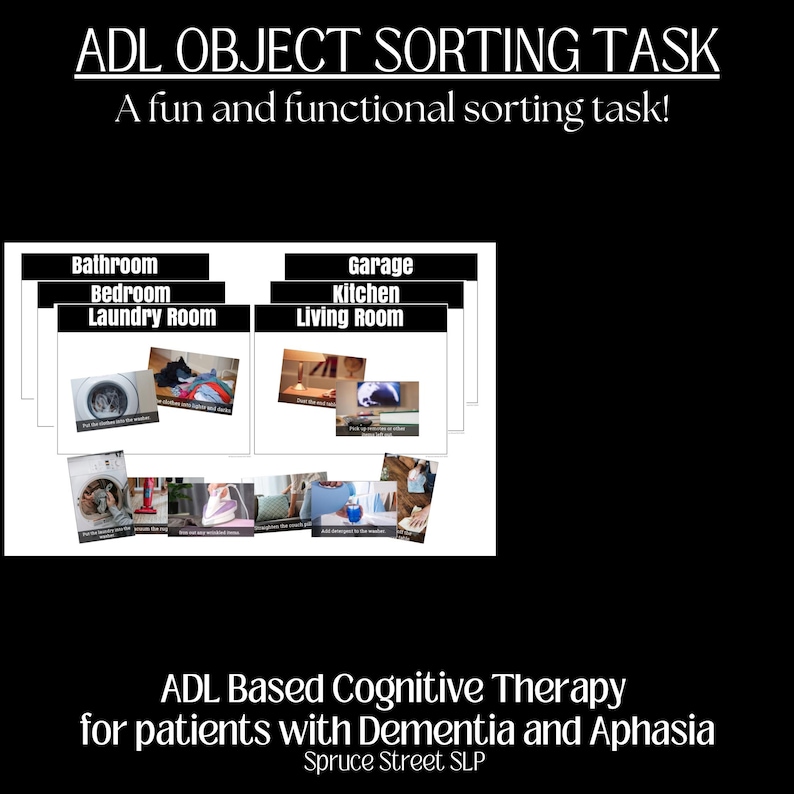 ADL Object Sorting Activity for Adult Speech Therapy | Dementia ...