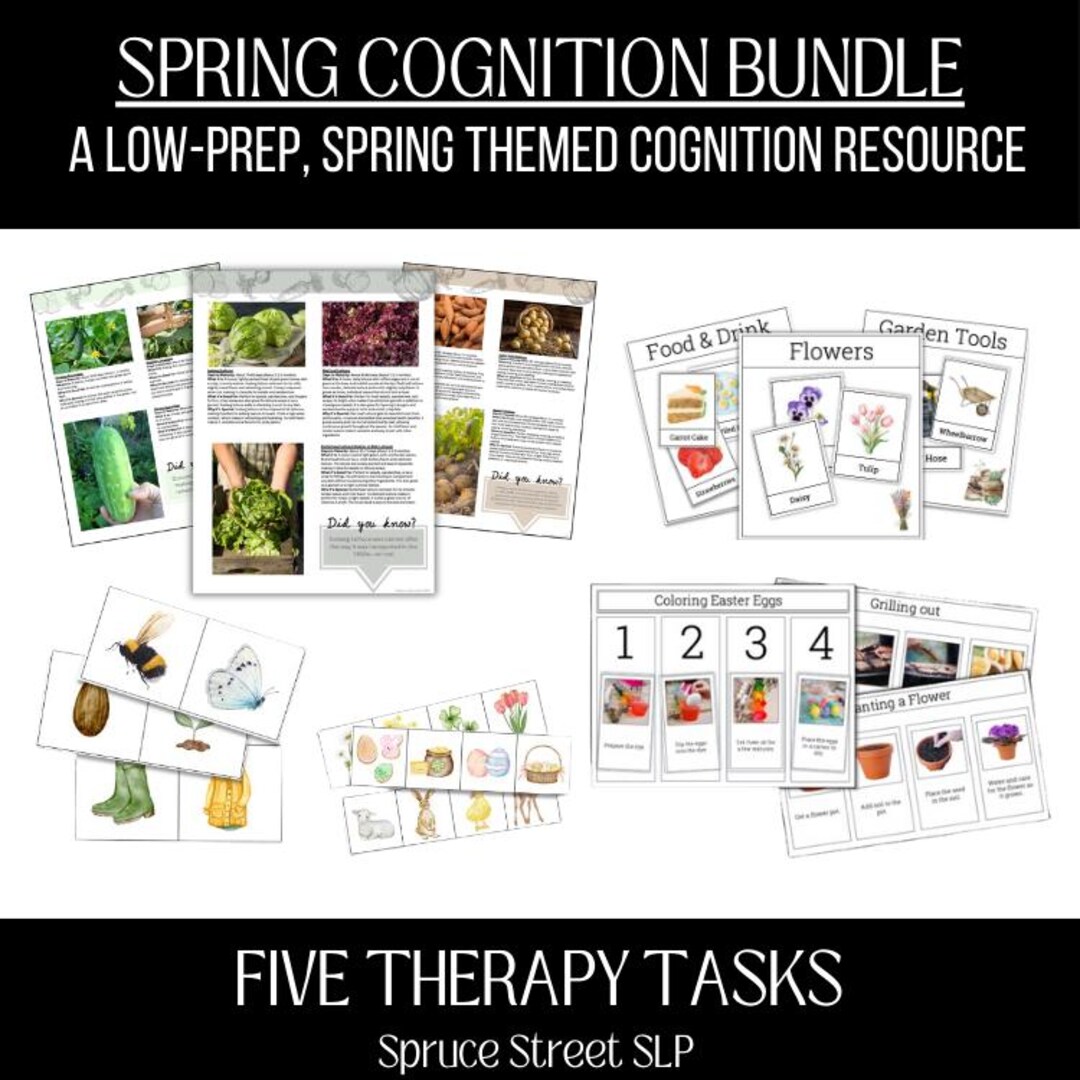 Spring Adult Speech Therapy Cognition Bundle - Etsy