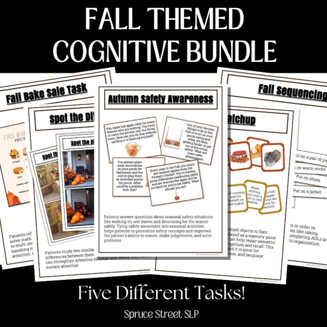 Fall Themed Cognitive Bundle for Adult Speech Therapy - Etsy