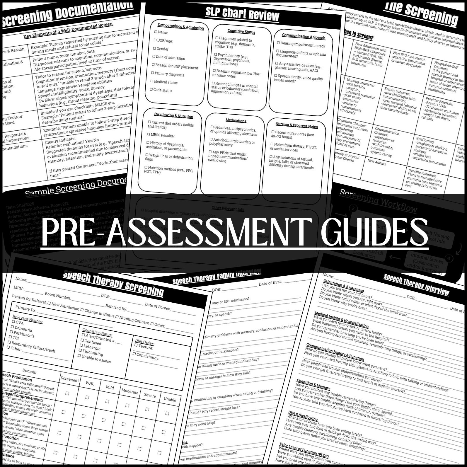 Assessment Survival Kit for the SNF SLP- Cognitive, Swallowing, Voice ...