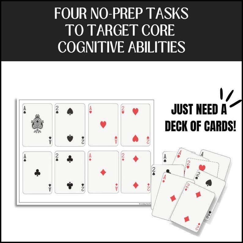 Using Playing Cards in Cognitive Therapy for Adults Speech Therapy - Etsy
