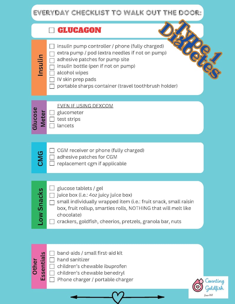 Everyday T1D Checklist - Etsy