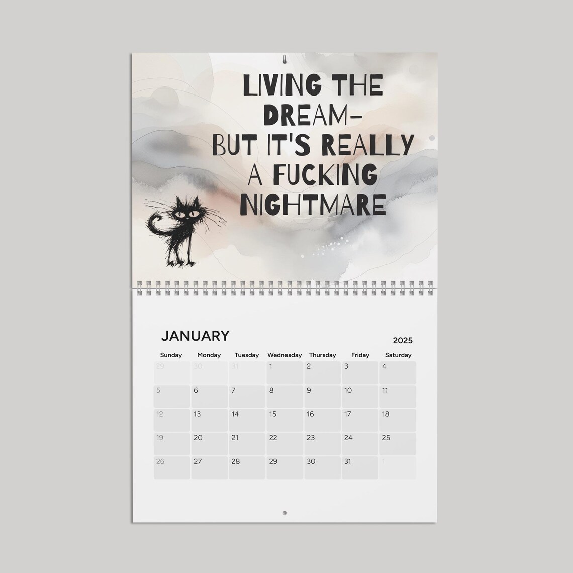 2025 Wall Calendar, Unhinged Email Sign-offs, Cat Lover Gift, Funny ...