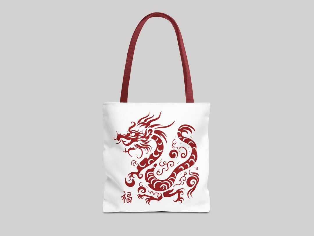 Red Dragon Lunar New Year Tote Bag, Festive Zodiac Dragon Design, Gift ...