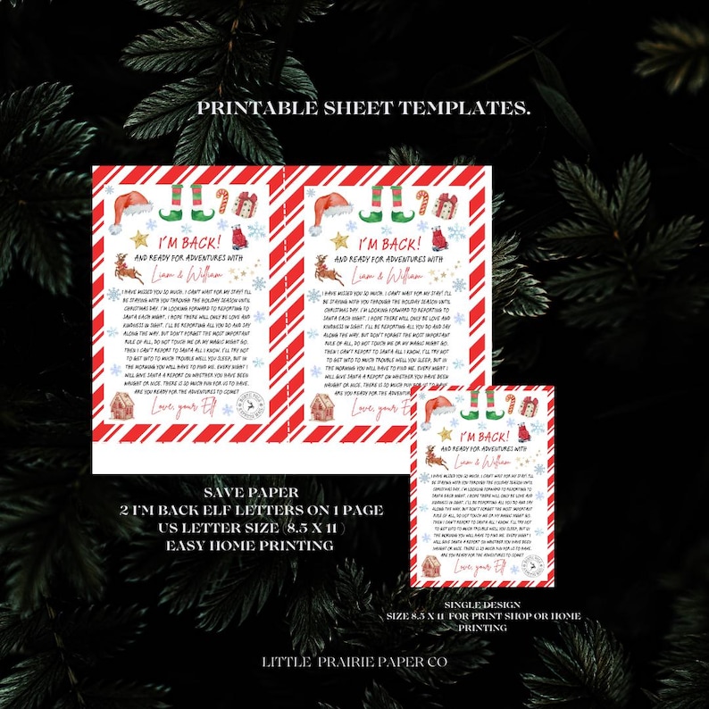 Editable Elf Arrival Letter Elf Return Letter Christmas Elf Welcome ...
