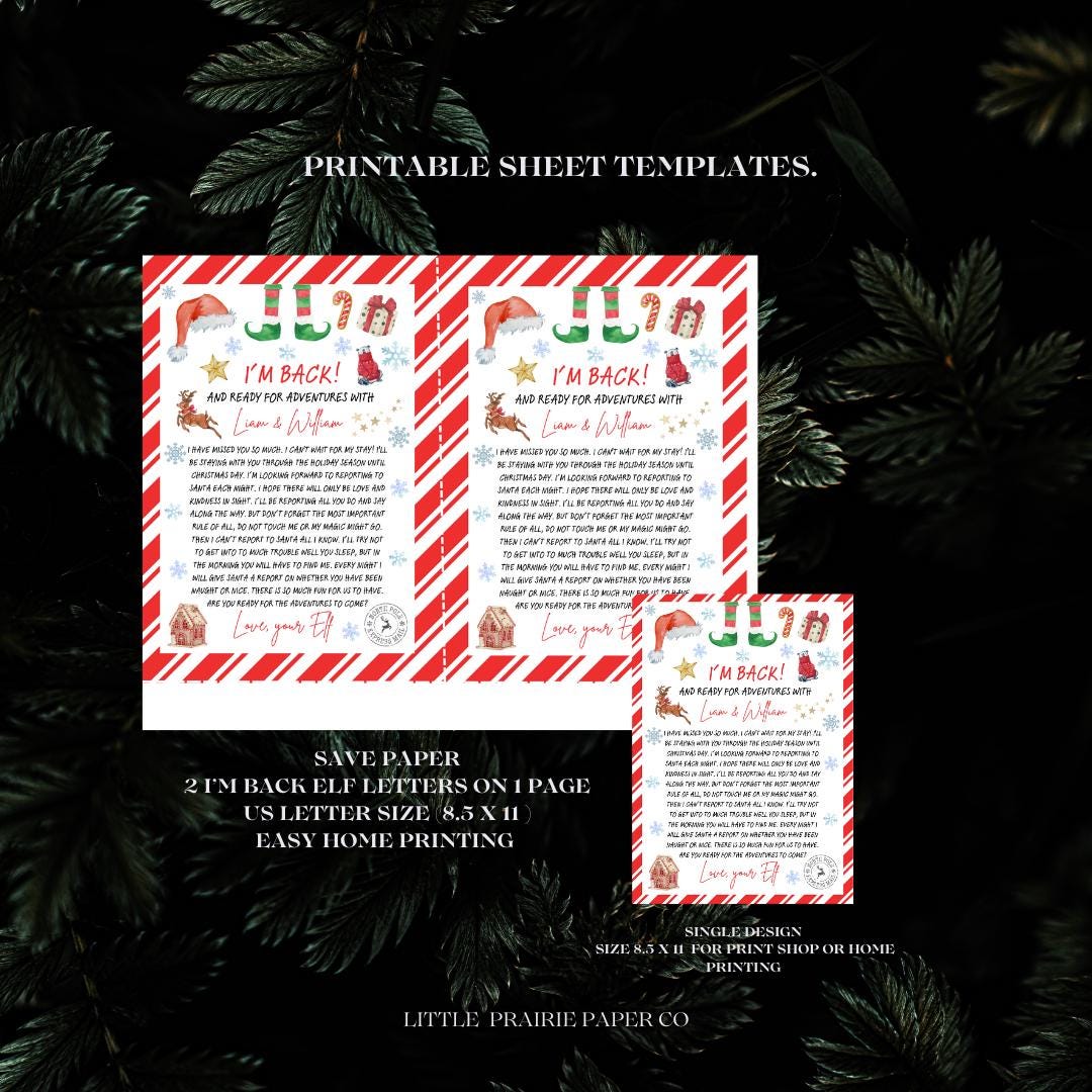 Editable Elf Arrival Letter Elf Return Letter Christmas Elf Welcome ...