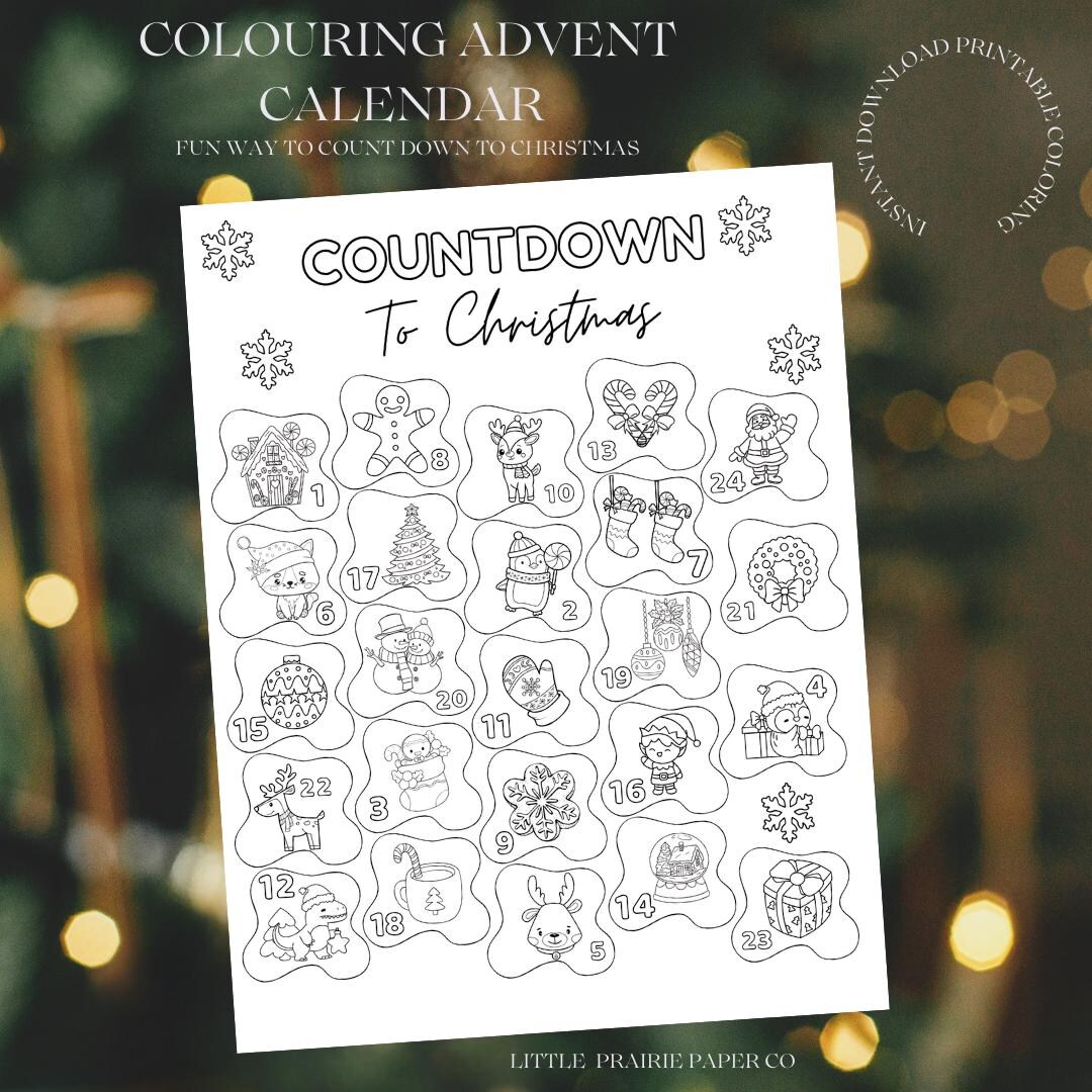 Christmas Advent Calendar Christmas Countdown Poster Kids Classroom ...