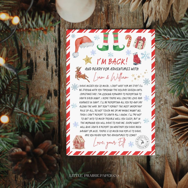 Editable Elf Arrival Letter Elf Return Letter Christmas Elf Welcome ...