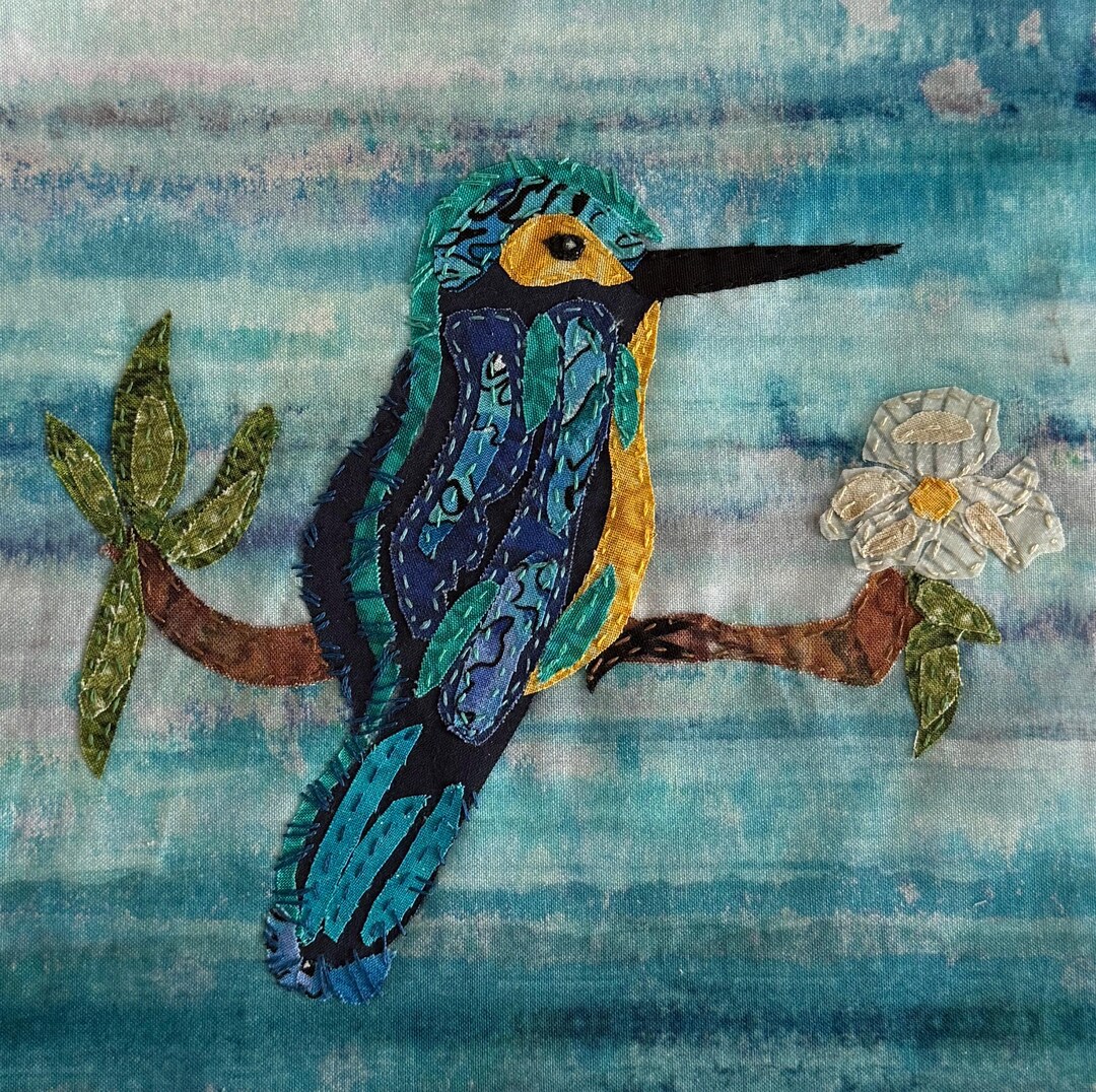 Kingfisher Bird Slow Stitch Kit Set - Etsy