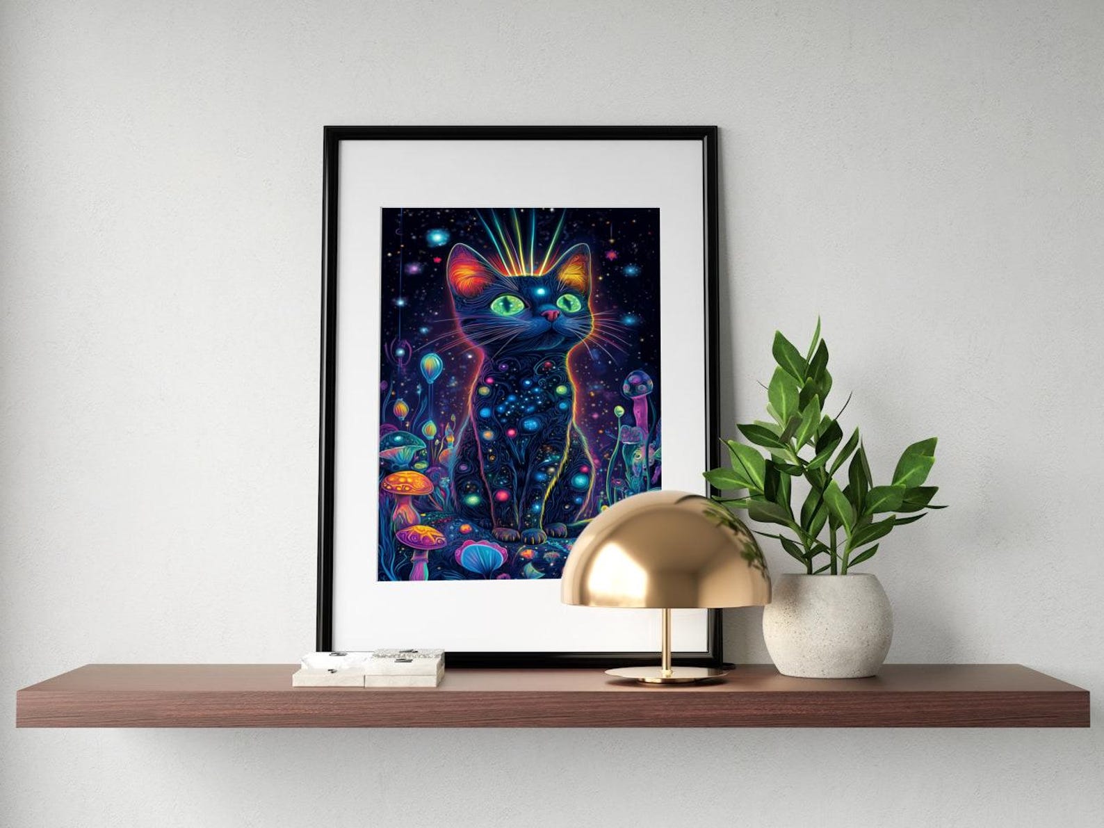 Psychedelic Poster: Astral Cat Awakening - Etsy