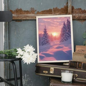 Nature Poster: Snow-covered Trees in Winter Silence 4 - Etsy