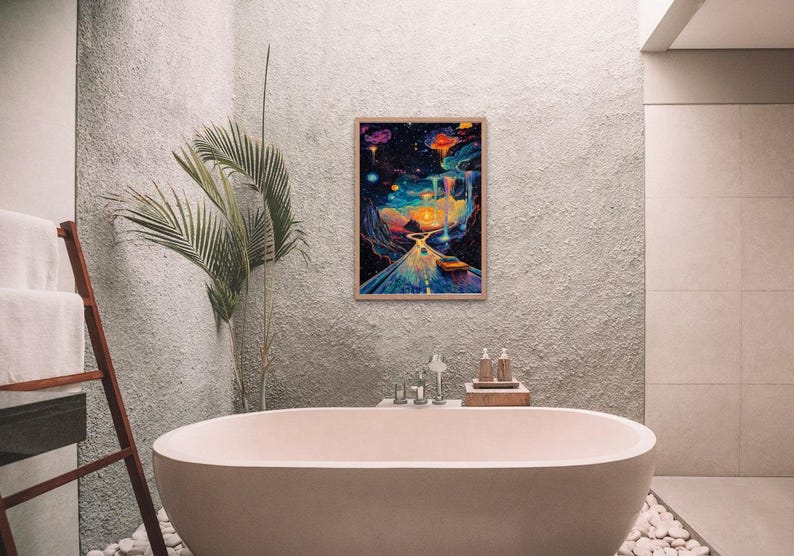 Psychedelic Poster: Cosmic Highway Odyssey - Etsy