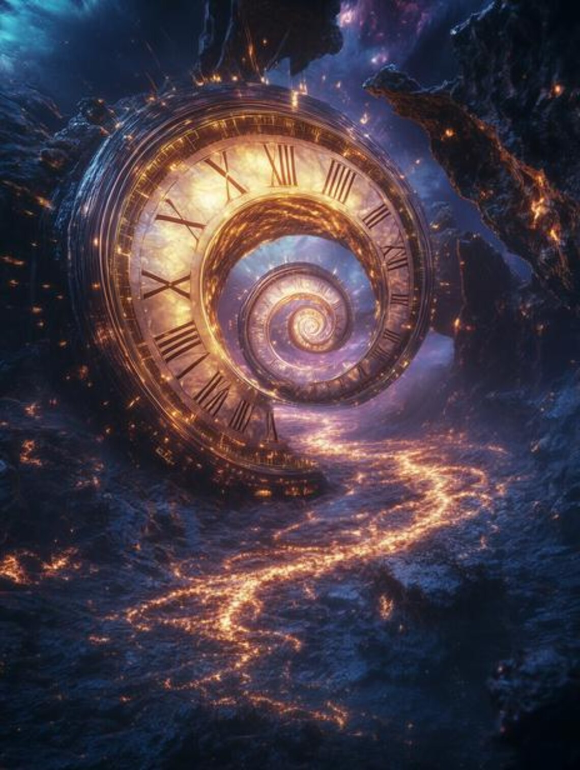 Psychedelic Poster: Time Spiral Vision Infinite Path - Etsy