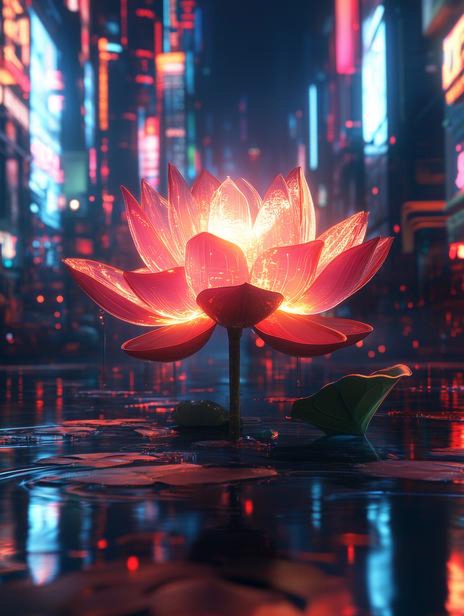 Psychedelic Poster: Neon Lotus Rebirth - Etsy