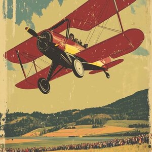 Vintage Poster: Scenic Biplane Adventure - Etsy