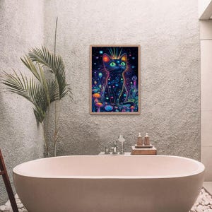 Psychedelic Poster: Astral Cat Awakening - Etsy