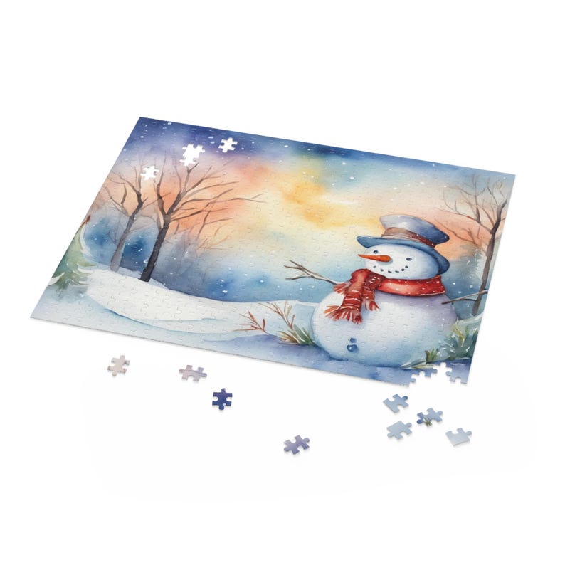 Christmas snowman puzzle 120, 252, or 500 pieces - Etsy México
