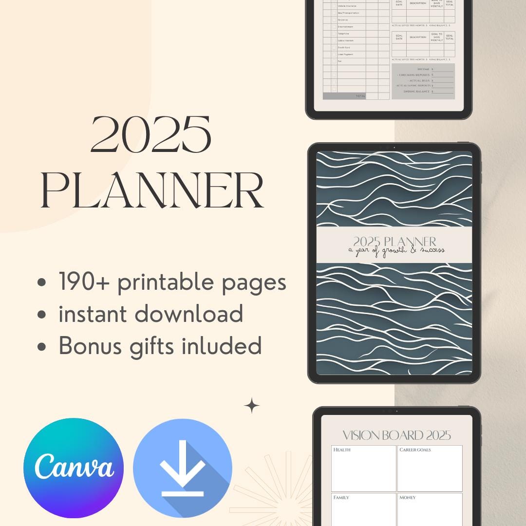 2025 Digital Planner - All-in-one Monthly, Weekly and Daily Planner ...