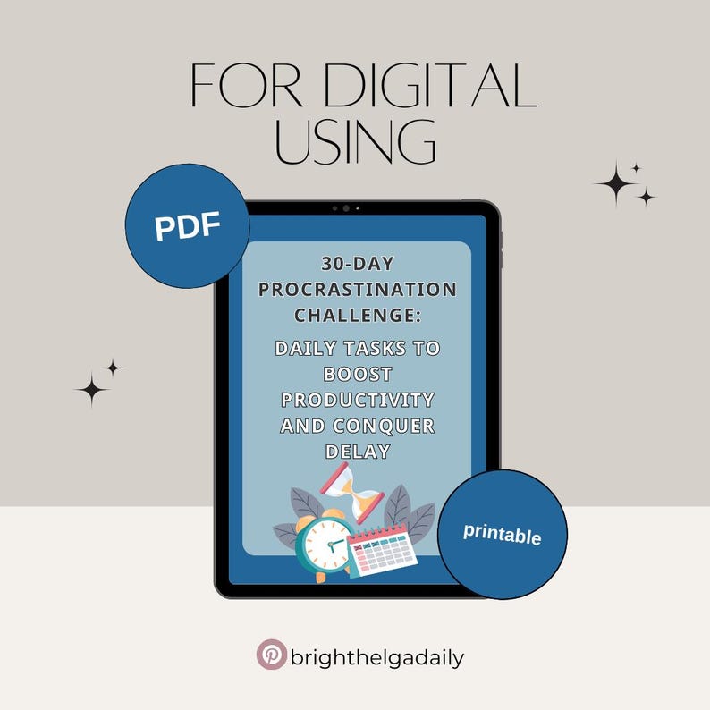 30-day Challenge Printable | Overcome Procrastination & Boost ...