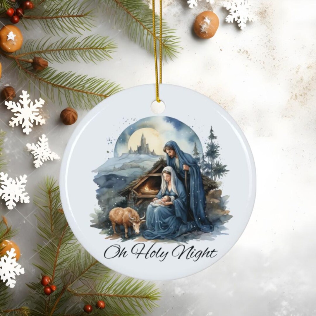Oh Holy Night Nativity Ornament, Religious Christmas Keepsake - Etsy