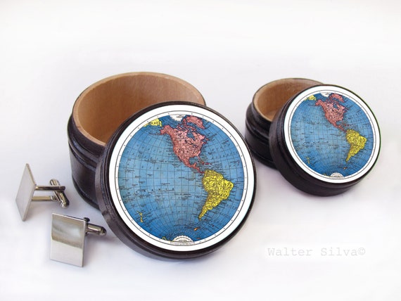 World Globe Pill Box World Map Vitamin Box Lined Wooden Ring | Etsy