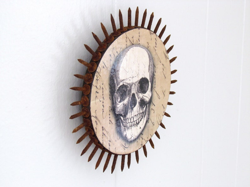 Circular Spiky Skull Wall ART Sculpture, Head, Skeleton, Vintage ...