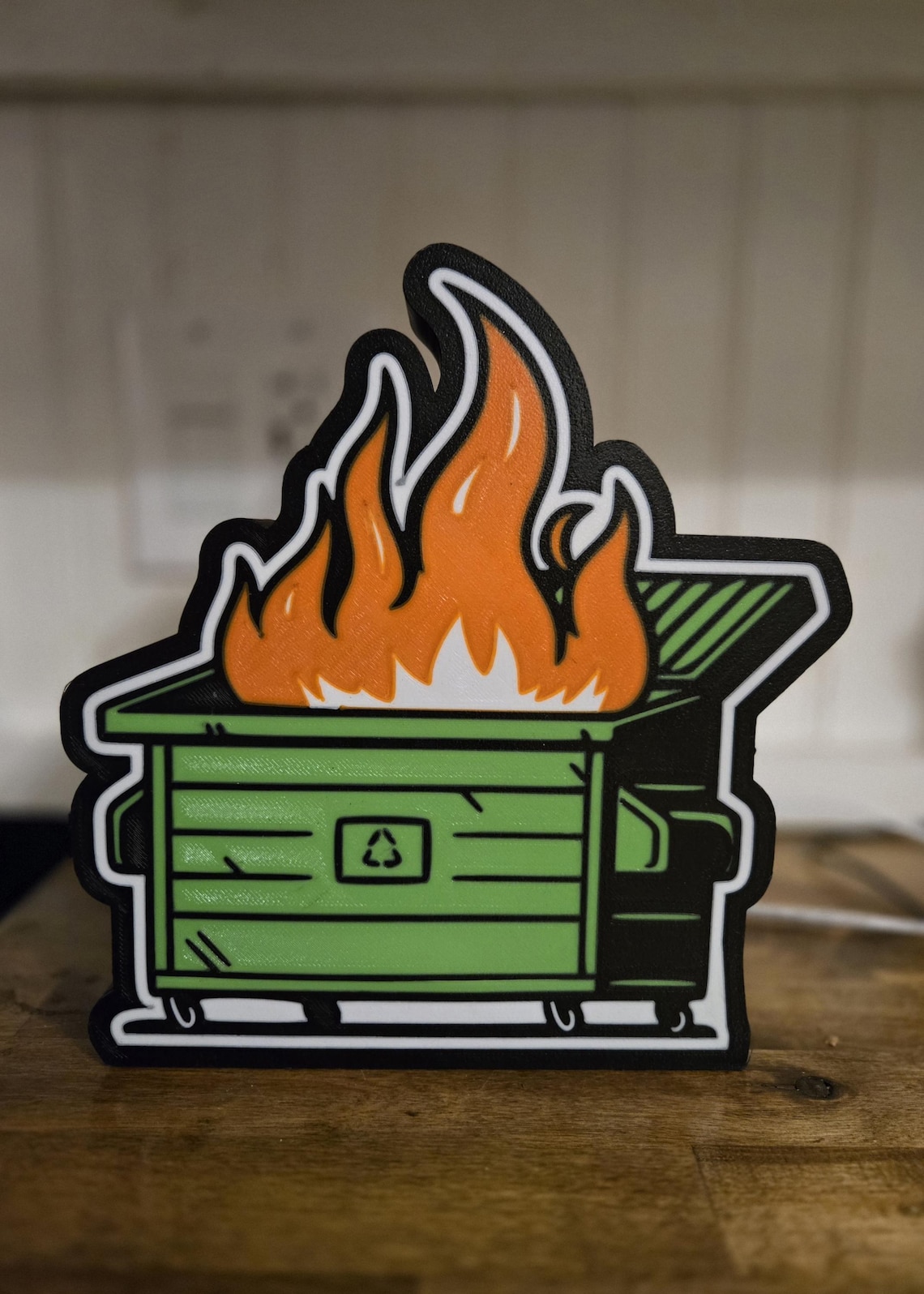 Dumpster Fire LED Lightbox | Glowing Tribute to Chaos | Funny Desk ...
