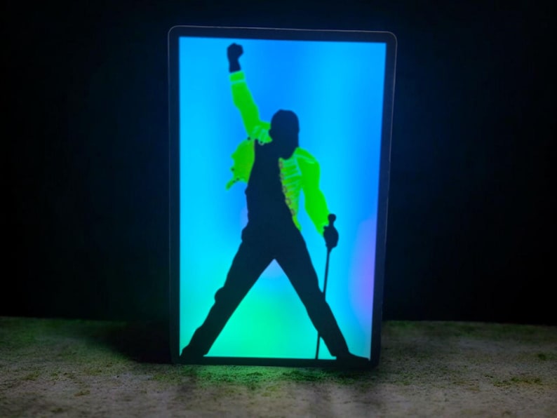 Freddie Mercury Silhouette | Queen | Classic Rock | Lightbox | 3d ...