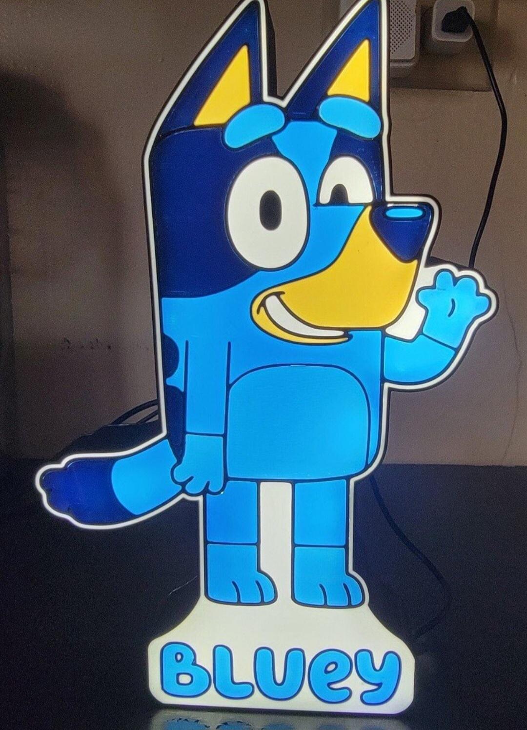 Bluey Night Light - 3D Printed LED Lightbox - Kids Room Decor - Bingo ...