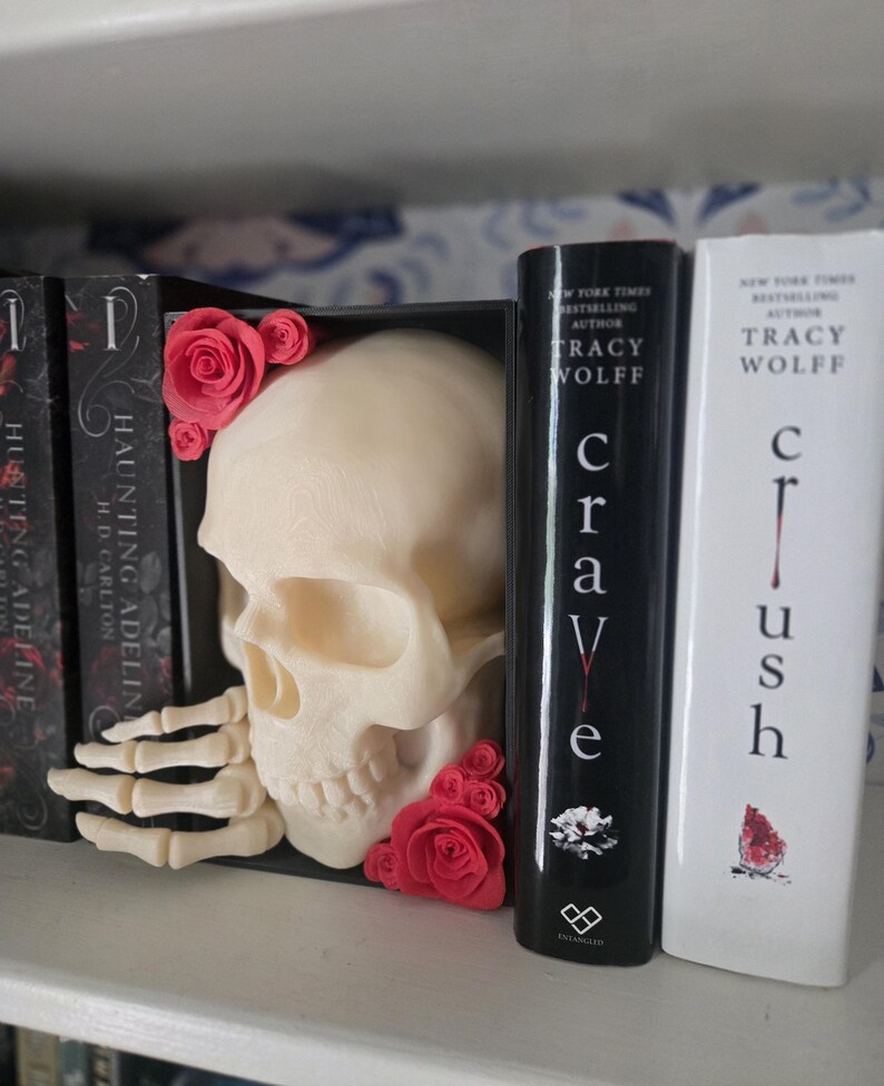 Gothic Skull Book Nook Insert | 3D Printed Dark Romance Bookshelf Decor ...