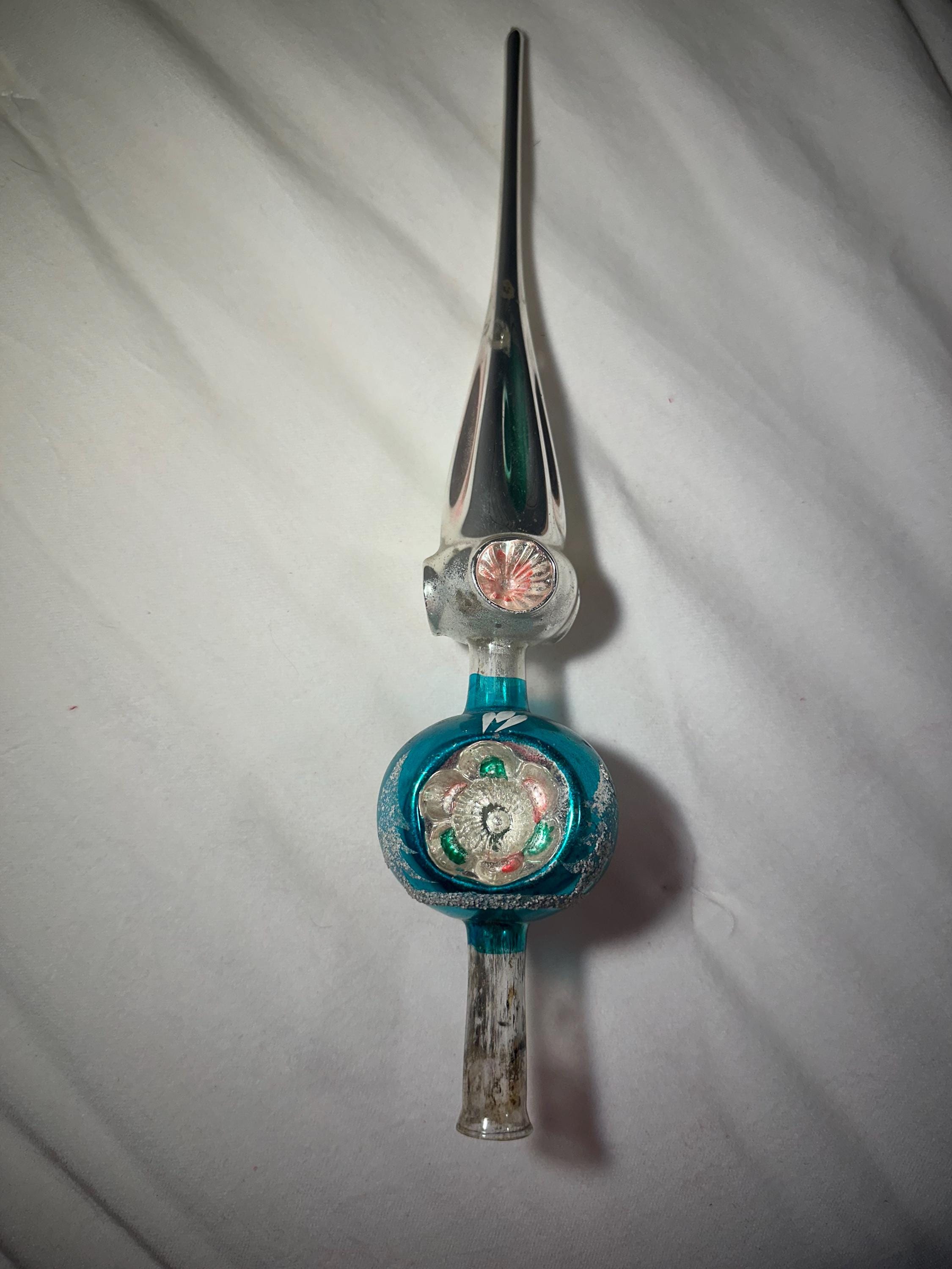 Vintage Mercury Glass 3 Sided Tree Topper - Etsy