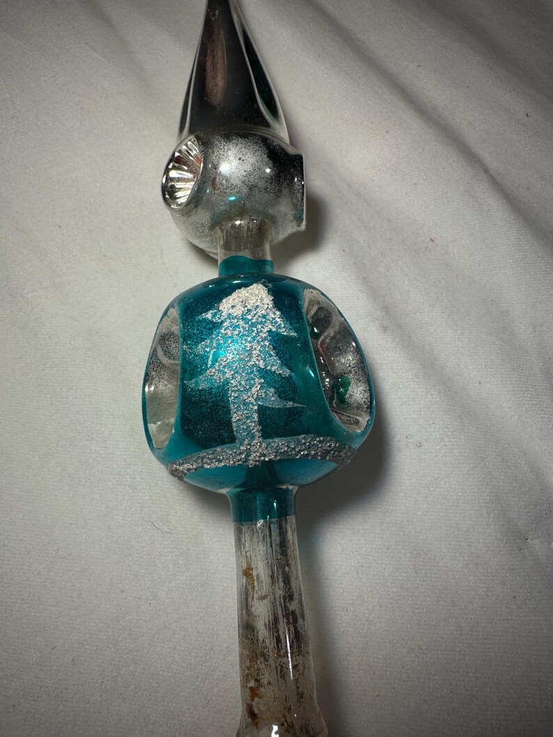 Vintage Mercury Glass 3 Sided Tree Topper - Etsy