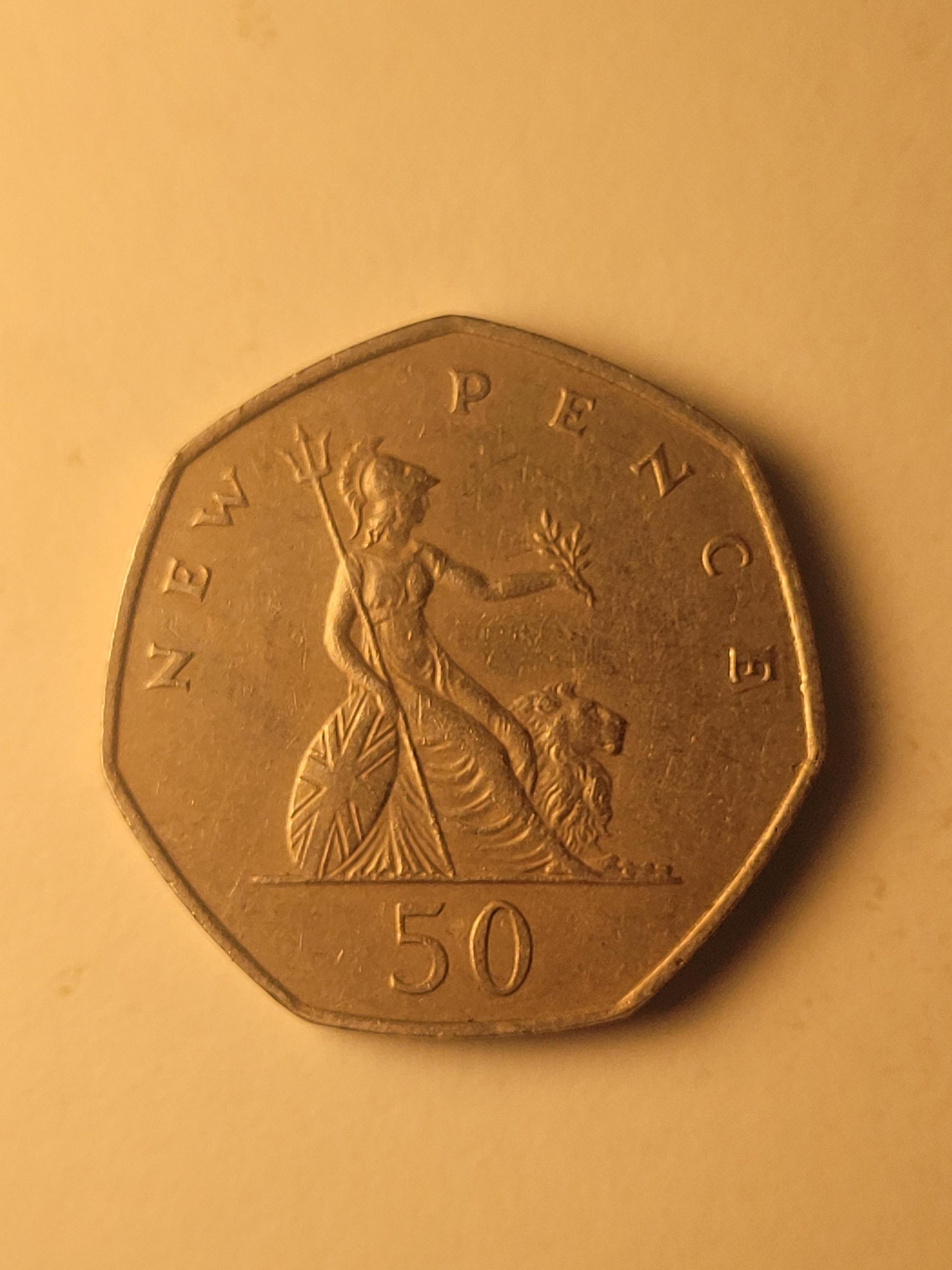1969 50 New Pence,elizabeth 11 DG REG F.D - Etsy