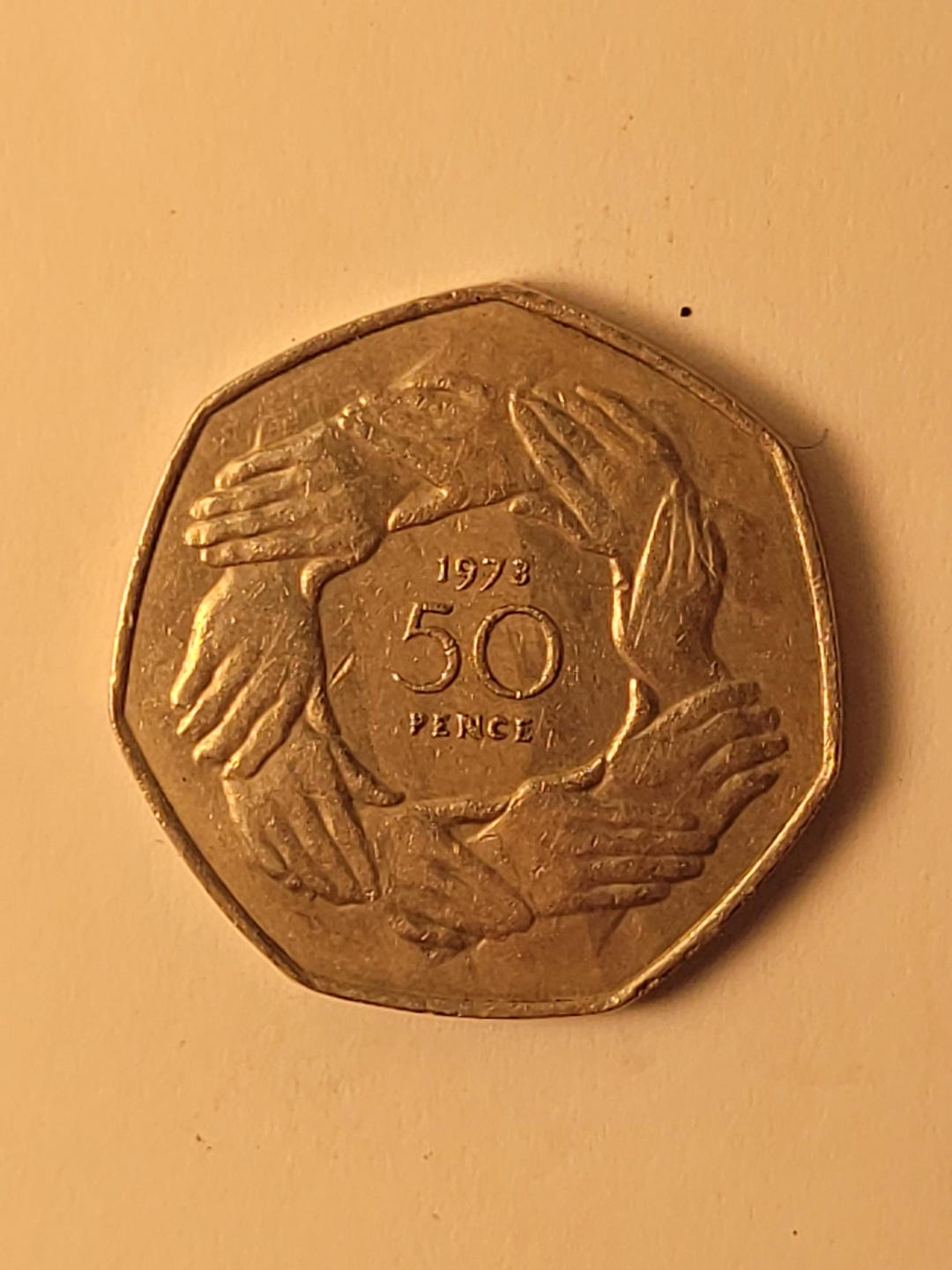 1973 Fifty Pence British, Clasped Hands Coin - Etsy