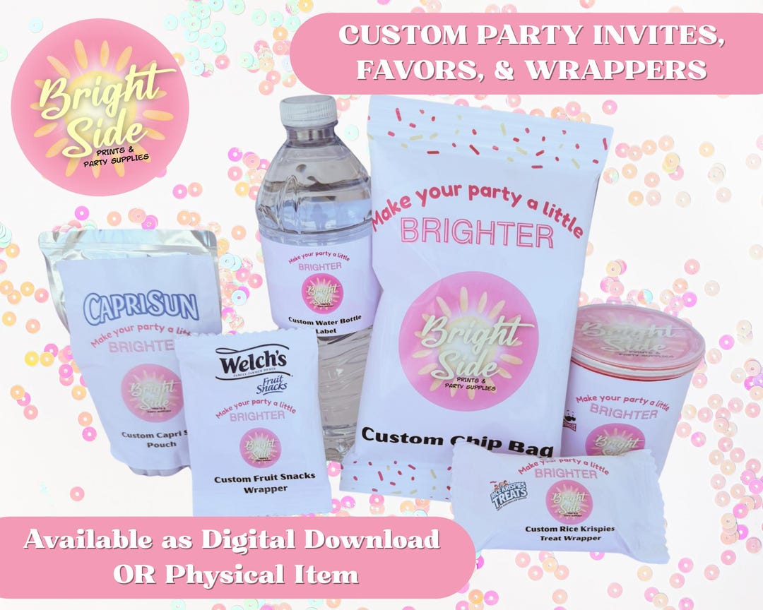 Custom Party Favors: Mix & Match Theme Decor (digital or Shipped Sets ...