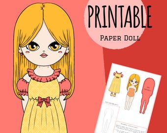 Printable Uncolored Paper Doll Set of Clothes Template, Digital ...