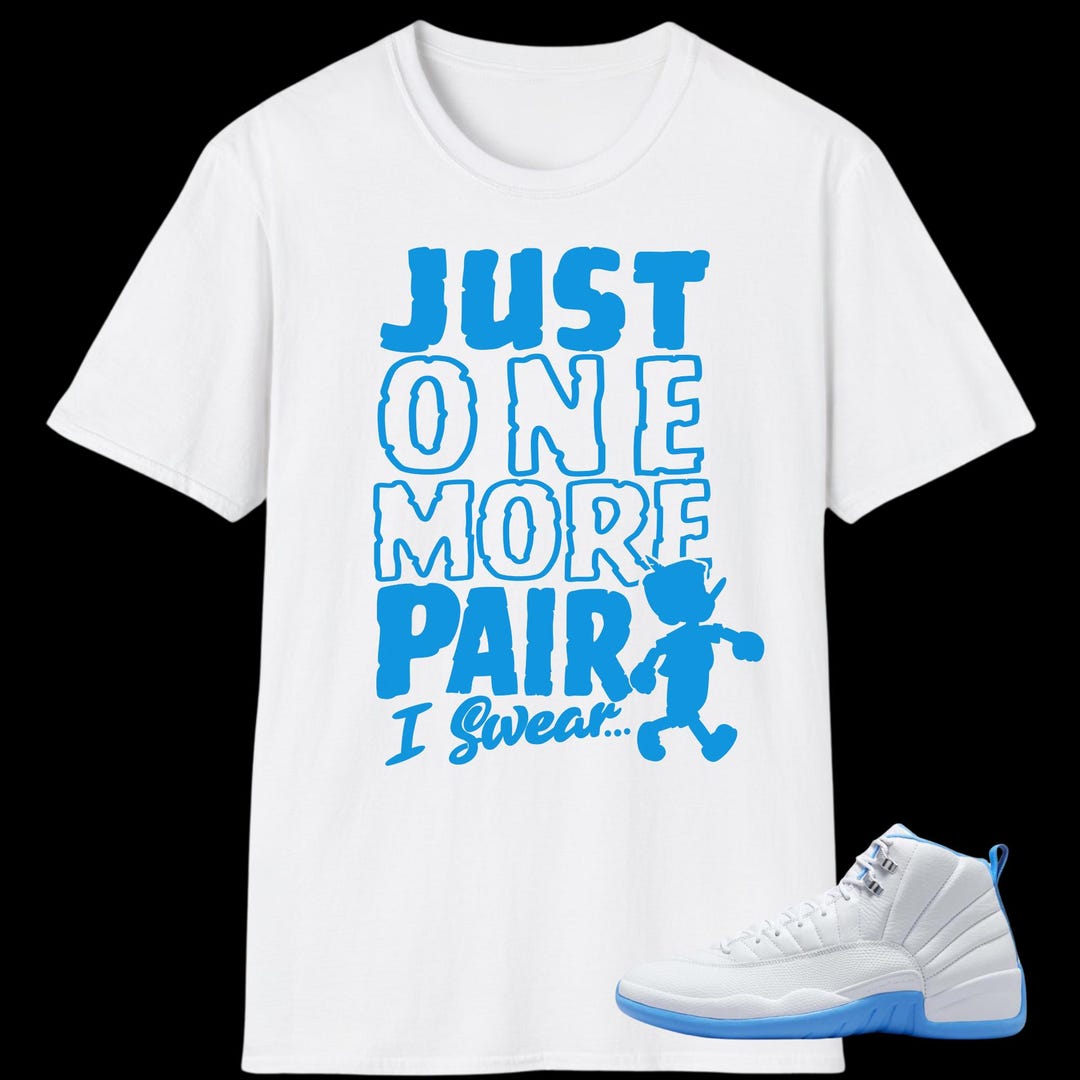 Jordan 12 Melo Sneaker Match Shirt, White University Blue, Mel 12 ...
