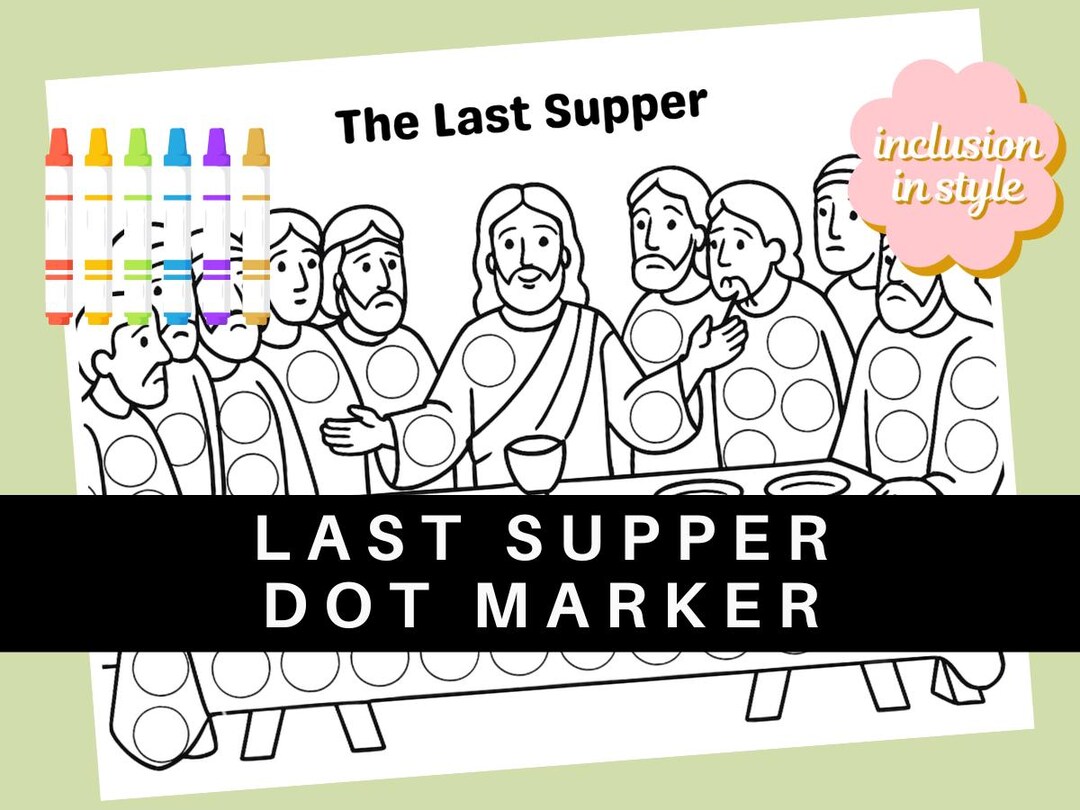 Last Supper Sunday School Bible Dot Marker Church Craft - Etsy