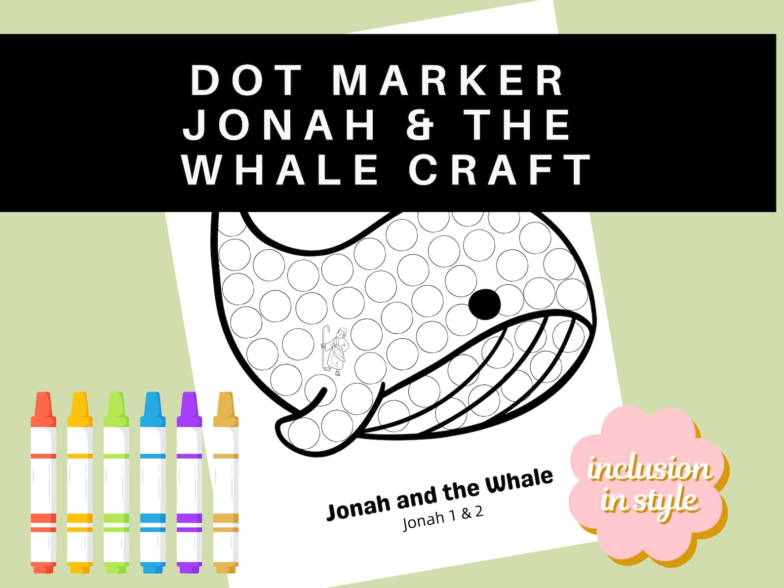 Jonah and the Whale Dot Marker Activity Page | Preschool & Sunday ...