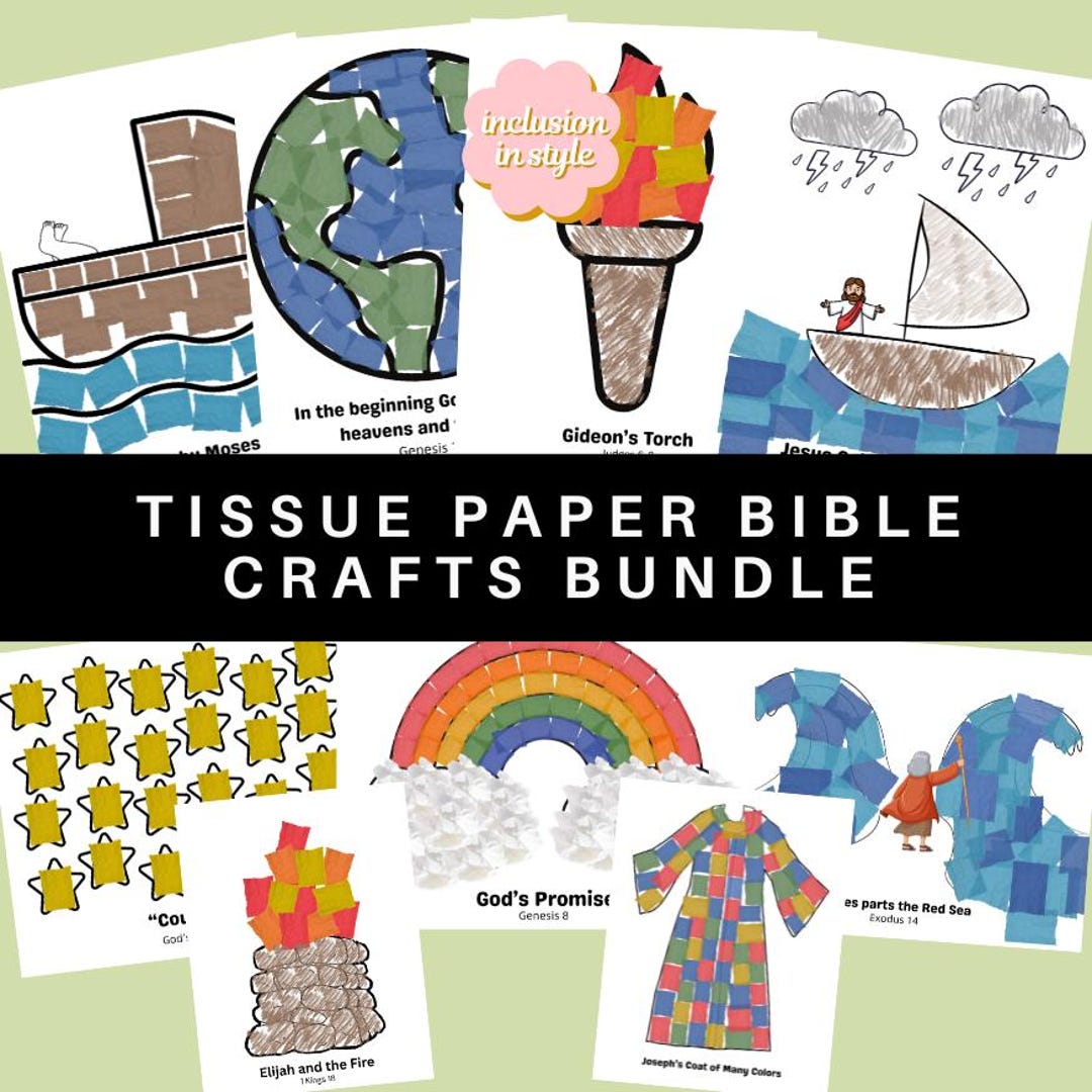 Bible Tissue Paper Craft Bundle | 9 Hands-on Old & New Testament Crafts ...