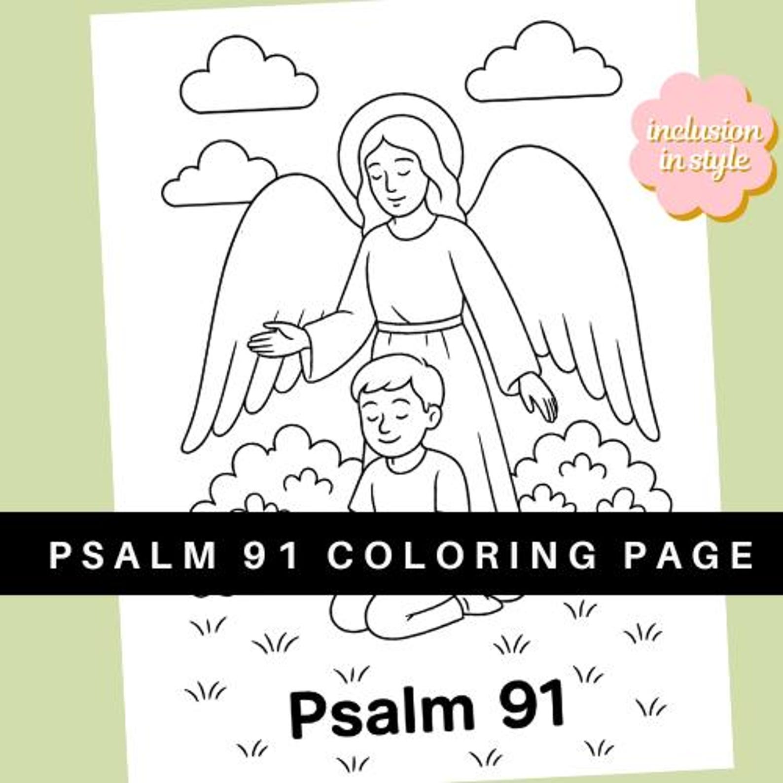 Psalm 91 Coloring Page | Protection Bible Verse Printable - Etsy