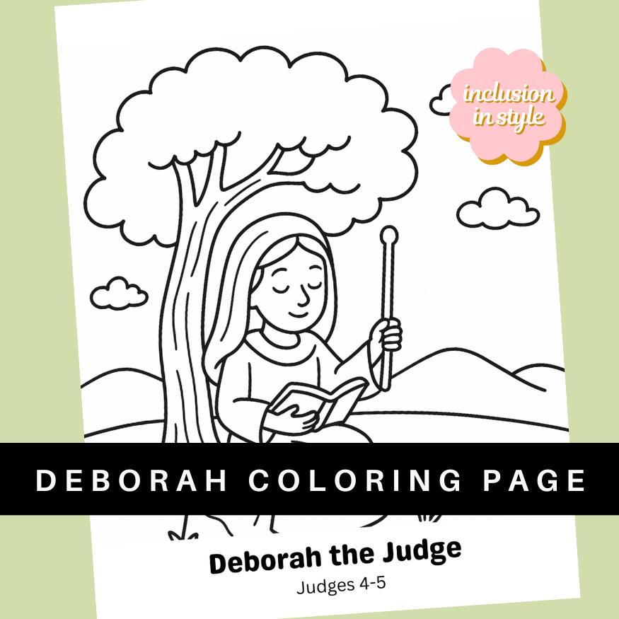 Deborah the Judge Christian Coloring Page | Women of the Bible Activity ...