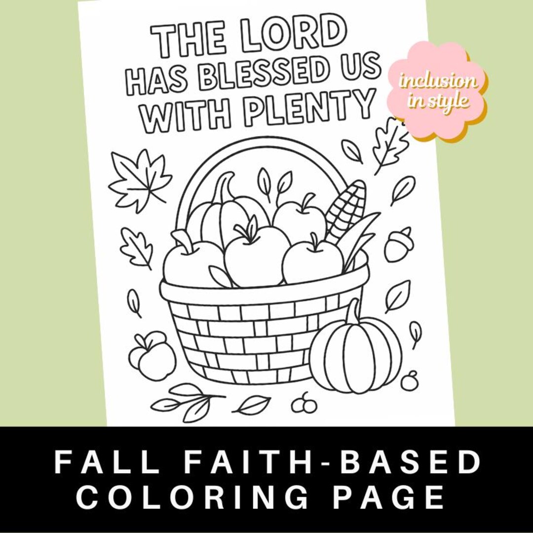 Fall Harvest Basket Coloring Page | the Lord Has Blessed Us ...