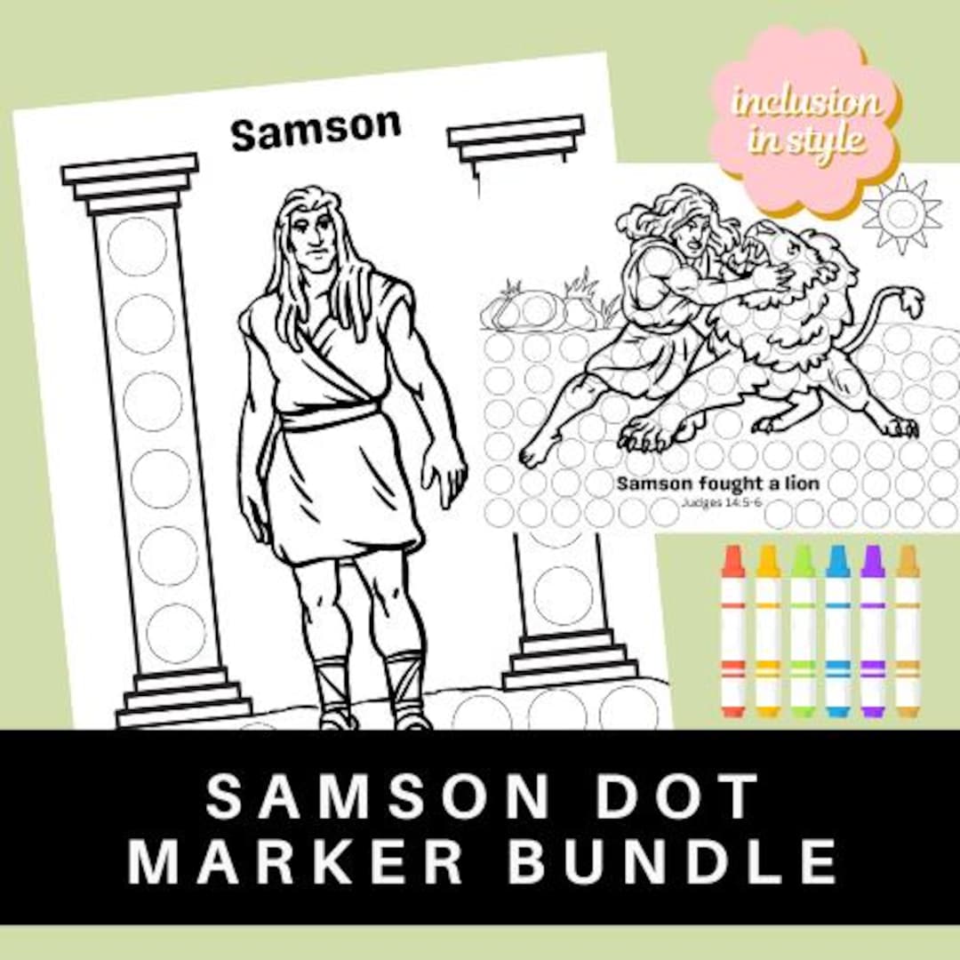 Samson Dot Marker Bundle | Bible Story Church Crafts - Etsy